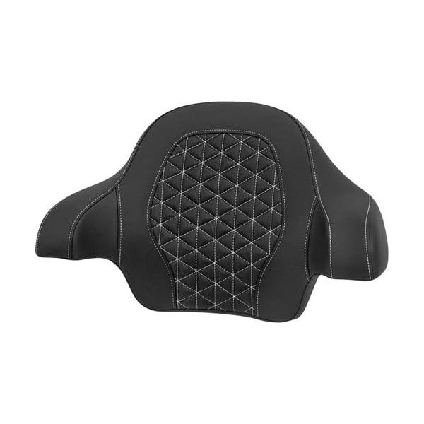 2014年以降ツーリングモデル、トライクモデルでキングツアーパック装着車に適合カラー：ホワイトステッチSADDLEMEN(サドルマン)ハーレー カスタムパーツツアーパックバックレストバックレスト