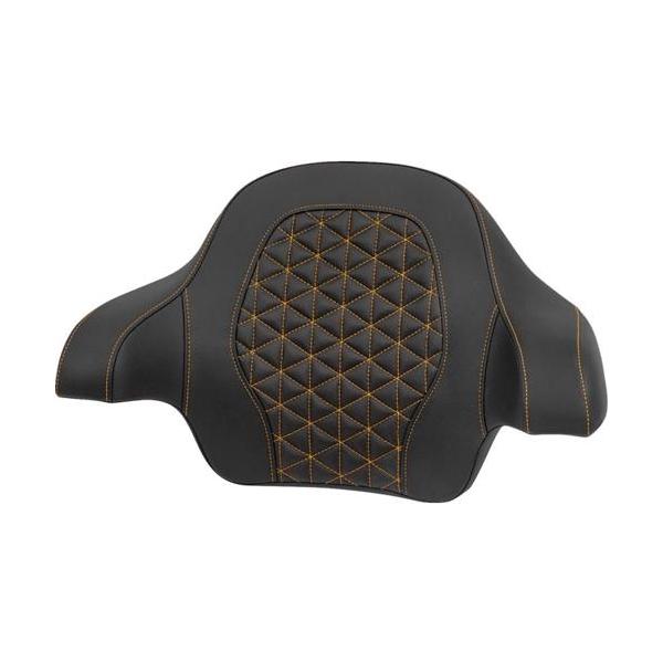 2014年以降ツーリングモデル、トライクモデルでキングツアーパック装着車に適合カラー：ゴールドステッチSADDLEMEN(サドルマン)ハーレー カスタムパーツツアーパックバックレストバックレスト