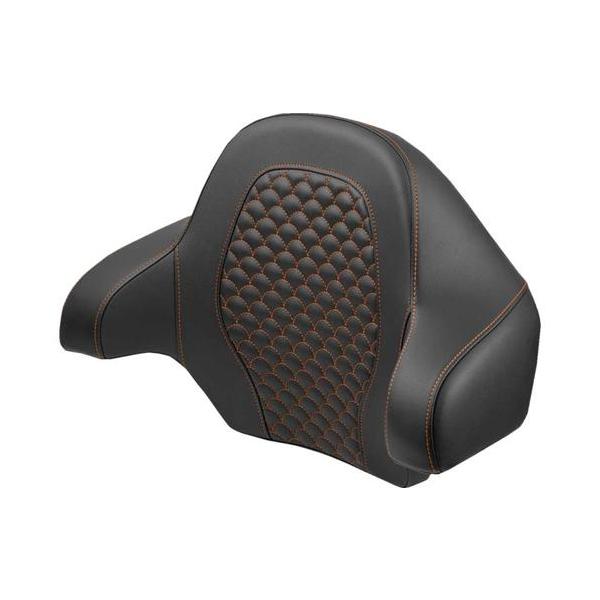 2014年以降ツーリングモデル、トライクモデルでキングツアーパック装着車に適合カラー：オレンジステッチSADDLEMEN(サドルマン)ハーレー カスタムパーツツアーパックバックレストバックレスト