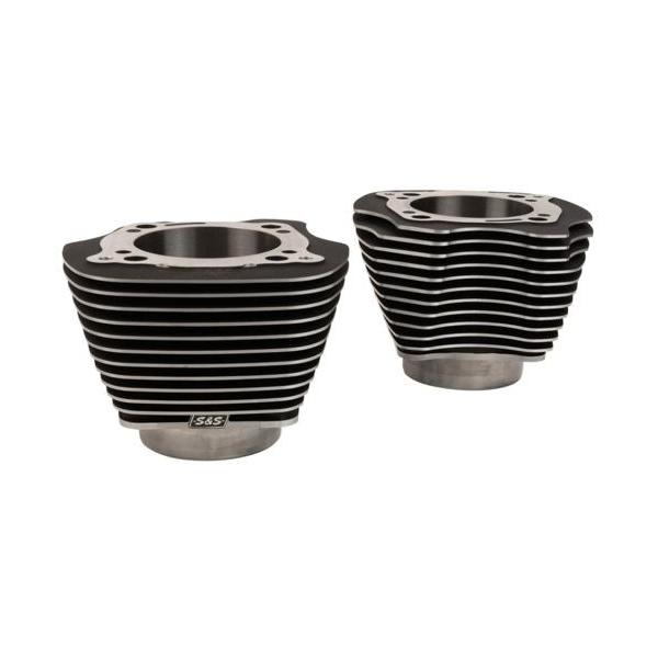 リンクルブラック ハイライテッドシリンダーフィン2017年以降M-EIGHTに適合（但しCVO121は除く）4.320”BOREペアS＆S(エスアンドエス)ハーレー カスタムパーツシリンダー