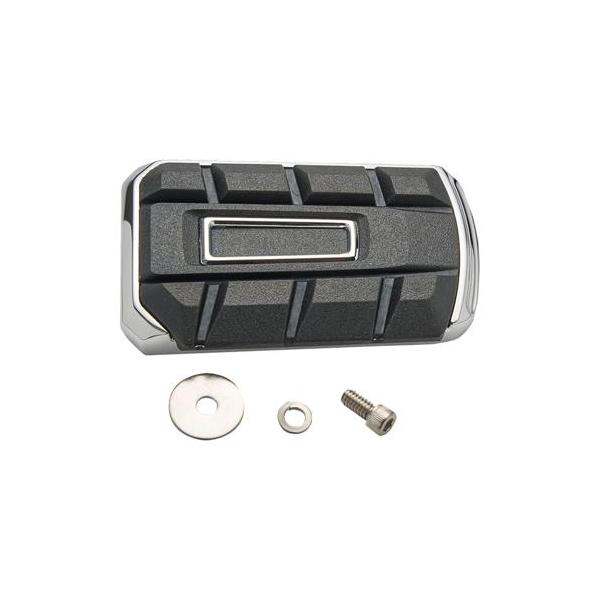 1980年以降ツーリング、トライクモデル、1986〜17年FLソフテイルモデル、2012〜16年FLDに適合クロームアルミニウム/EPDMラバーCIRO(シロ)ハーレー カスタムパーツ / ブレーキペダルパッド＆カバー / CHICANE ...