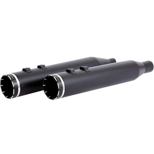 ■適合 2017年以降ツーリングモデルに適合■サイズ 外径4.5インチ■カラー ブラック/ブラック■セット内容 本体(2本)、ハードウェア■素材 スチール/アルミ■2021年以降の車両はガスケットが外れない場合がありますので、その際はエキゾ...