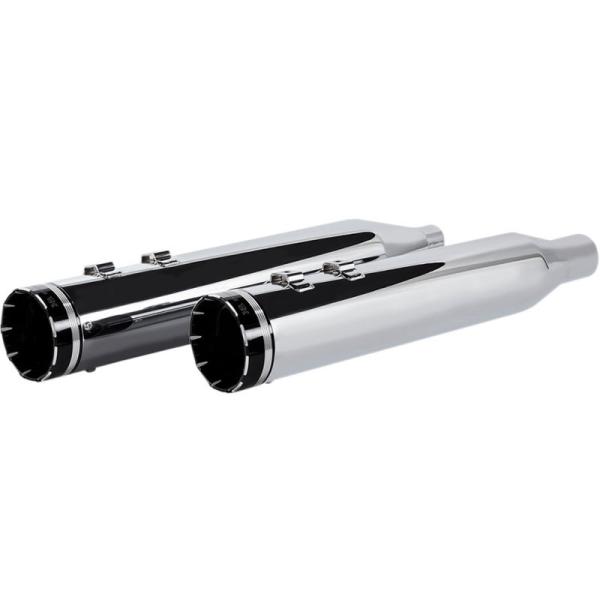 ■適合 2017年以降ツーリングモデルに適合■サイズ 外径4.5インチ■カラー クローム/ブラック■セット内容 本体(2本)、ハードウェア■素材 スチール/アルミ■2021年以降の車両はガスケットが外れない場合がありますので、その際はエキゾ...