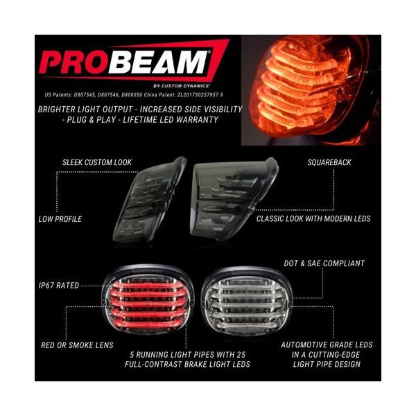 スモークレンズ / 上側ナンバープレート照明窓有り1999〜24年スポーツスターモデル、ダイナモデル、ソフテイルモデル、ツーリングモデルで標準装備のスクエアバックテールライト装着車(68245-03)に適合 (但しトライグライドモデルは除く...