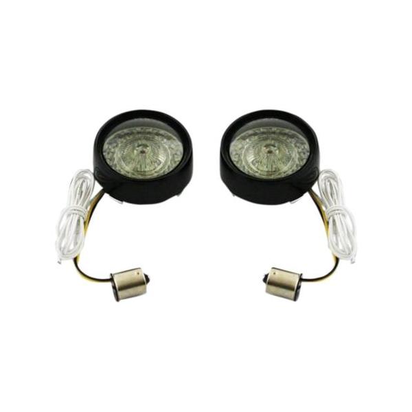 ブラックベゼル/スモークレンズ2000年以降ブレット・ターンシグナル装着車に適合装着にはランニングライトを点灯させるための加工が必要となります。左右セットCustom Dynamics(カスタムダイナミクス)ハーレー カスタムパーツ / 車...