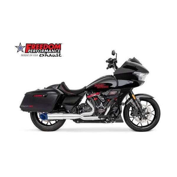 2017年以降ツーリングモデルに適合エンドキャップカラー：GLOSSY BLUEセット内容：本体(1台分)、ヒートシールド、ハードウェア・2021年以降のツーリングモデルはO2センサー キャンセラーが必要です。・オプションで専用の消音バッフ...