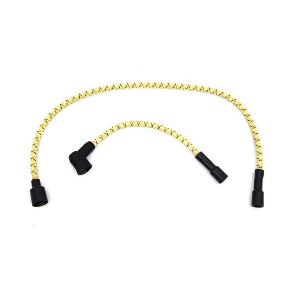 1984〜98年ツーリングモデル、1986〜06年スポーツスターモデルに適合（但しXL1200Sは除く）太さ：7mmカラー：イエロー/ブラック＆レッド１台分V-TWIN(ブイツイン)ハーレー カスタムパーツプラグワイヤー