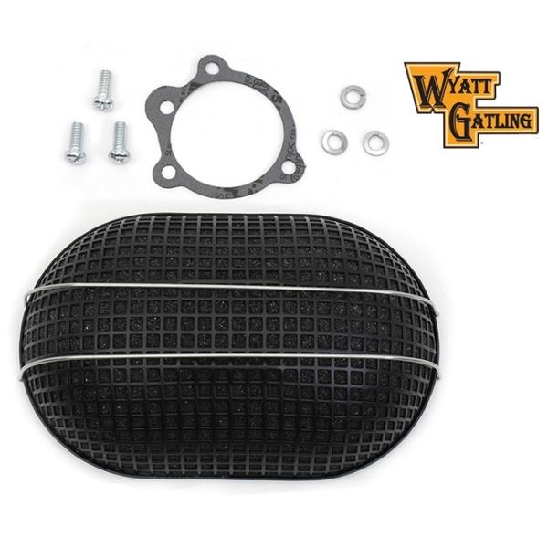 ■適合 Bendix、Keihinバタフライに適合■カラー ブラック■メーカー WYATT GATLING(ワイアットガトリング)ハーレー カスタムパーツ / WYATT GATLING エアクリーナーキット