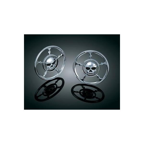 ■1996〜13年FLHT、FLHXモデルに適合■2個セット ■kuryakyn製■ハーレー用スピーカーグリルハーレー カスタムパーツ / スピーカーグリル / インナーフェアリングアクセント