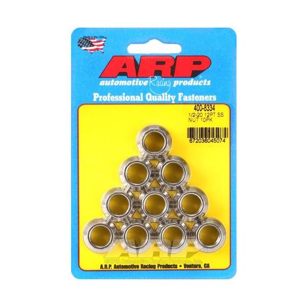 サイズ：1/2”-20カラー：Polish商品画像は10個ですが1個売りです。買い物かごの中で、ご希望の数量に変更してください。1個売りARP300 Stainless SteelARP(エーアールピー)ハーレー カスタムパーツナット＆ワッシャー