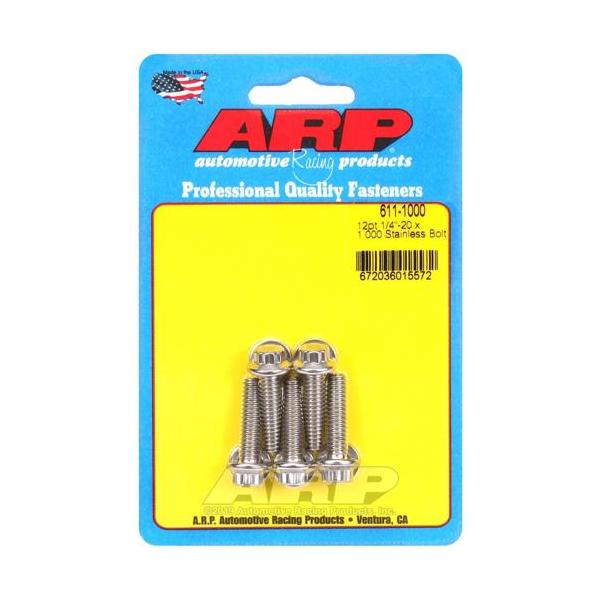 サイズ：1/4”-20 x 1”商品画像は5個ですが1個売りです。買い物かごの中で、ご希望の数量に変更してください。ステンレス ポリッシュ1個売り（ボルトx1、ワッシャーx1のセット）ARP300 Stainless SteelARP(エー...