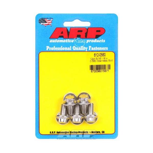 サイズ：5/16”-18x0.560”カラー：ステンレス ポリッシュ素材：ARP300 Stainless Steel1個売り（ボルトx1、ワッシャーx1のセット）※商品画像は5個ですが1個売りです。買い物かごの中で、ご希望の数量に変更して...