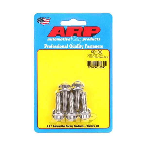 サイズ：5/16”-18 x 1”カラー：ステンレス ポリッシュ商品画像は5個ですが1個売りです。買い物かごの中で、ご希望の数量に変更してください。1個売り（ボルトx1、ワッシャーx1のセット）ARP300 Stainless SteelA...