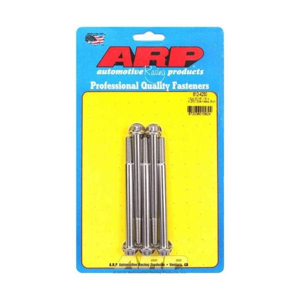 サイズ：5/16”-18x4-1/4”カラー：ステンレス ポリッシュ商品画像は5個ですが1個売りです。買い物かごの中で、ご希望の数量に変更してください。1個売り（ボルトx1、ワッシャーx1のセット）ARP300 Stainless Stee...