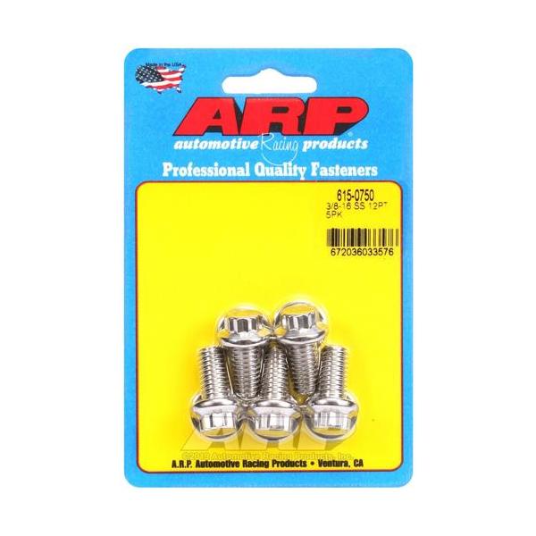 サイズ：3/8”-16 x 3/4”カラー：ステンレス ポリッシュ商品画像は5個ですが1個売りです。買い物かごの中で、ご希望の数量に変更してください。1個売り（ボルトx1、ワッシャーx1のセット）ARP300 Stainless Steel...