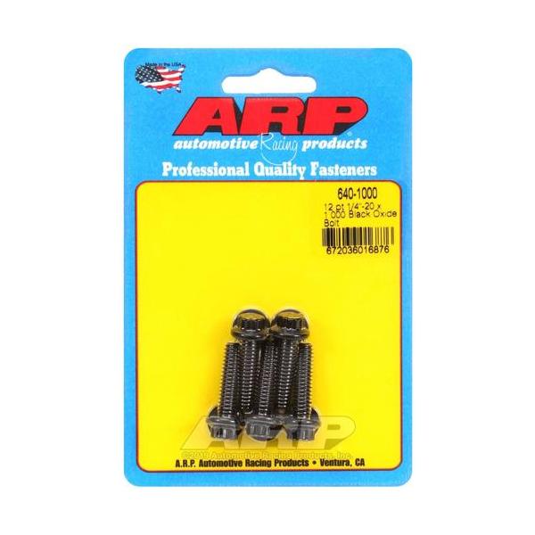 サイズ：1/4”-20 x 1”カラー：Black Oxide商品画像は5個ですが1個売りです。買い物かごの中で、ご希望の数量に変更してください。1個売り（ボルトx1、ワッシャーx1のセット）8740 Chrome MolyARP(エーアー...