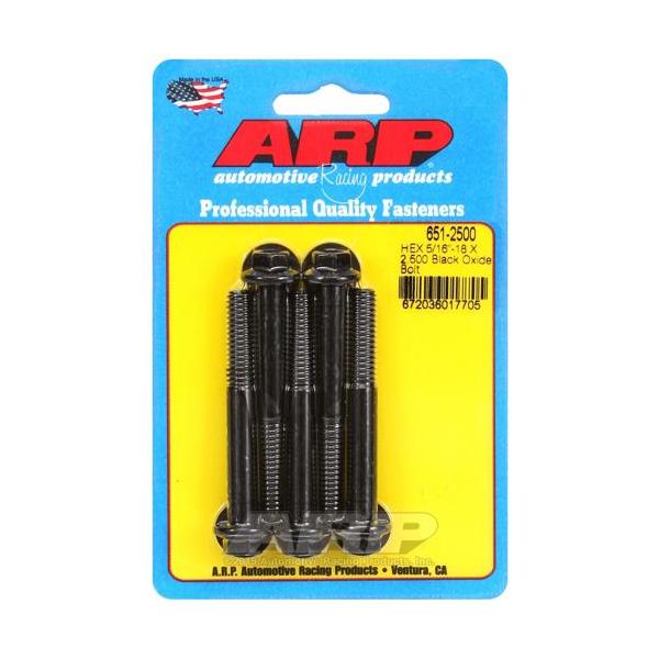 サイズ：5/16”-18 x 2-1/2”カラー：Black Oxide商品画像は5個ですが1個売りです。買い物かごの中で、ご希望の数量に変更してください。1個売り（ボルトx1、ワッシャーx1のセット）8740 Chrome MolyARP...
