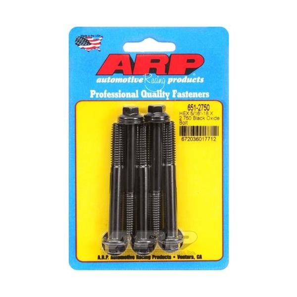 サイズ：5/16”-18 x 2-3/4”カラー：Black Oxide商品画像は5個ですが1個売りです。買い物かごの中で、ご希望の数量に変更してください。1個売り（ボルトx1、ワッシャーx1のセット）8740 Chrome MolyARP...