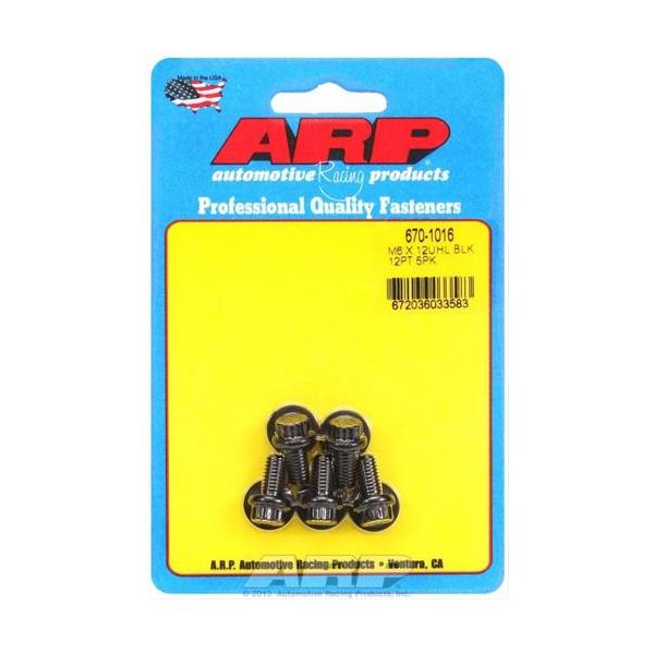 サイズ：M6x1.00x12mmカラー：Black Oxide素材：8740 Chrome Moly1個売り（ボルトx1、ワッシャーx1のセット）※商品画像は5個ですが1個売りです。買い物かごの中で、ご希望の数量に変更してください。ARP(...