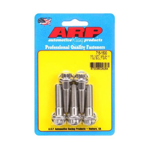 サイズ：3/8”-24 x 1-1/2”カラー：ステンレス ポリッシュ商品画像は5個ですが1個売りです。買い物かごの中で、ご希望の数量に変更してください。1個売り（ボルトx1、ワッシャーx1のセット）ARP300 Stainless Ste...