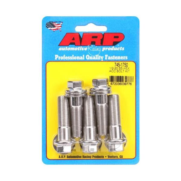 サイズ：1/2”-20 x 1-3/4”カラー：ステンレス ポリッシュ商品画像は5個ですが1個売りです。買い物かごの中で、ご希望の数量に変更してください。1個売り（ボルトx1、ワッシャーx1のセット）ARP300 Stainless Ste...