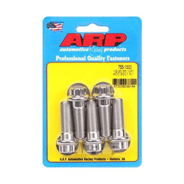 サイズ：1/2”-20 x 1-1/2”カラー：ステンレス ポリッシュ商品画像は5個ですが1個売りです。買い物かごの中で、ご希望の数量に変更してください。1個売り（ボルトx1、ワッシャーx1のセット）ARP300 Stainless Ste...