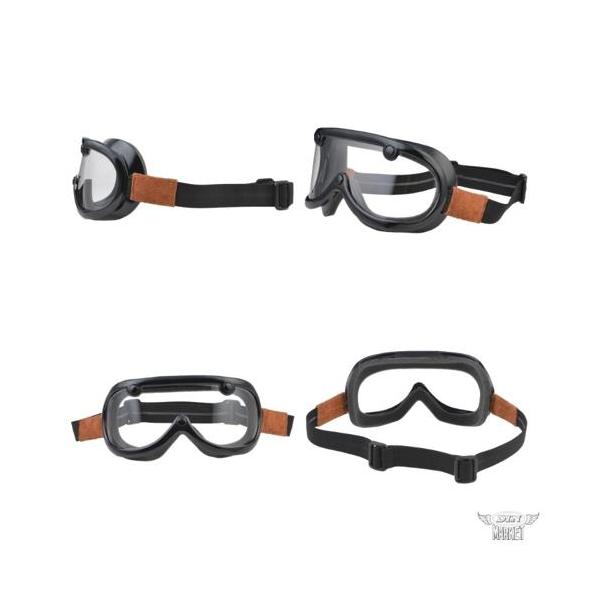 カラー：ブラック/ブリックレザーフレームサイズ：横180mm、縦90mm、幅(額部分)30mmストラップ幅：約25mm付属品：クリアレンズ、ライトスモークレンズ（2種類付属）DIN MARKET(ディンマーケット)ハーレー アパレル・グッズ...