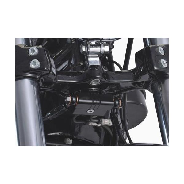 2016〜22年XLモデルでシングルディスクに適合幅59/奥38/厚18.5mm左右バンジョーねじ部：M10ｘP1.25背面フレアねじ部：M12ｘP1.0(凸)/M10ｘP1.0(凹)ブラックSWAGE-LINE(スウェッジライン)ハーレー...