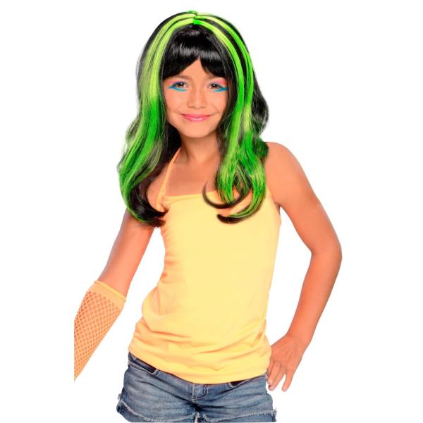 ■商品コード：ru52776カラーはブラック/グリーン、スタイルはロングの子供用ウィッグです。■含まれる物：ウィッグ