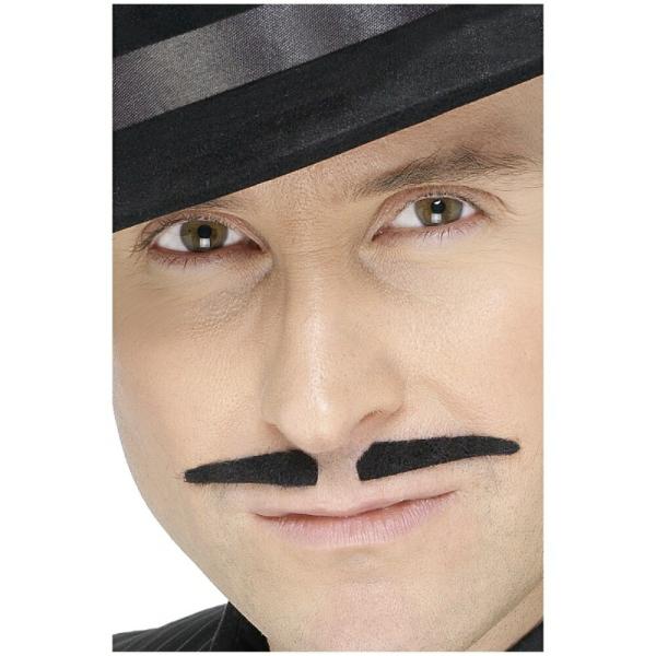 ■商品コード：sf22901シンプルなブラックの小悪人風の付けひげ。大人男性用。含まれるものは、小悪人風の付けひげ