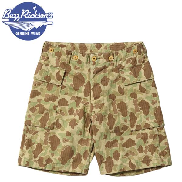バズリクソンズ ヘリンボーン ツイル カモ ショート トラウザー パンツ BR52660 / BUZZ RICKSON'S TROUSERS, HERRINGBONE TWILL CAMOUFLAGE SHORTS米陸軍が1943年に、戦闘...
