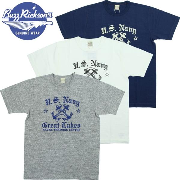 バズリクソンズ スラブヤーン プリント Tシャツ "USN GREAT LAKES" BR79727 / BUZZ RICKSON'S SLUB YARN PRINT TEE "USN GREAT LAKES"脇に接ぎ目のない丸胴ボディを使...