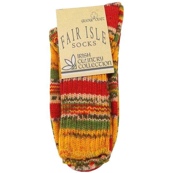 (並行輸入品)生産国：アイルランド素材：75％バージンウール　25％ナイロンサイズ：(M)レディース(23cm〜25cm)フェアーアイル柄ソックス