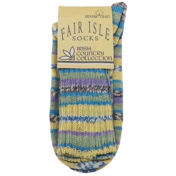 (並行輸入品)生産国：アイルランド素材：75％バージンウール　25％ナイロンサイズ：(L)メンズ(25cm〜28cm)フェアーアイル柄ソックス