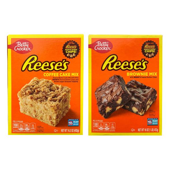 簡単手作りのベティクロッカーとリーセスの人気チョコがコラボしました！ピーナツバターチップス入りのコーヒーケーキとブラウニーが簡単に作れます。お好きな組合せをお選びください。【関連ワード】コーヒーケーキミックス、ブラウニーミックス、ベティクロ...