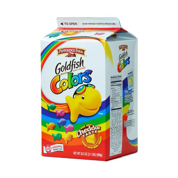 アメリカのメジャー食品メーカー、ペパリッジファームのヒット商品、ゴールドフィッシュ！アメリカらしい大胆なカラフルさにかわいい魚の形、だから子供たちに人気のスナックです。本物のチーズを材料にベイクされているから味もおいしい！トランス脂肪酸は一...