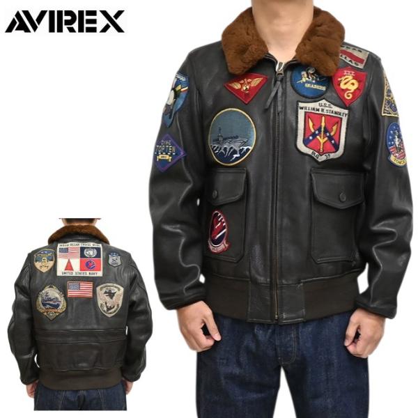 ●商品名：6101063 783-4950011 アヴィレックス●表革：やぎ革●裏地：ポリエステル１００%●リブ部分：アクリル７０%・毛３０%●衿部分：羊革（ムートン）●刺繍糸：ポリエステル１００%●Ｍサイズ：肩幅４４・袖丈６５・着丈６３・...