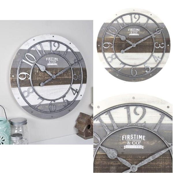 FirsTime &amp; Co.ウォールクロック 壁掛け時計 モザイク おしゃれな壁掛け時計でお部屋にアクセントを FirsTime &amp; Co. Pearl Mosaic Wall Clock, 10.25", Natural,...