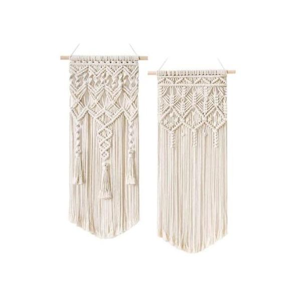 6セット ウォールタペストリー プラントハンガー マクラメ IVORYおしゃれな壁掛けでお部屋の雰囲気を明るくスタイリッシュに。Mkono 2 Pcs Macrame Wall Hanging and 4 Pack Macrame Plan...