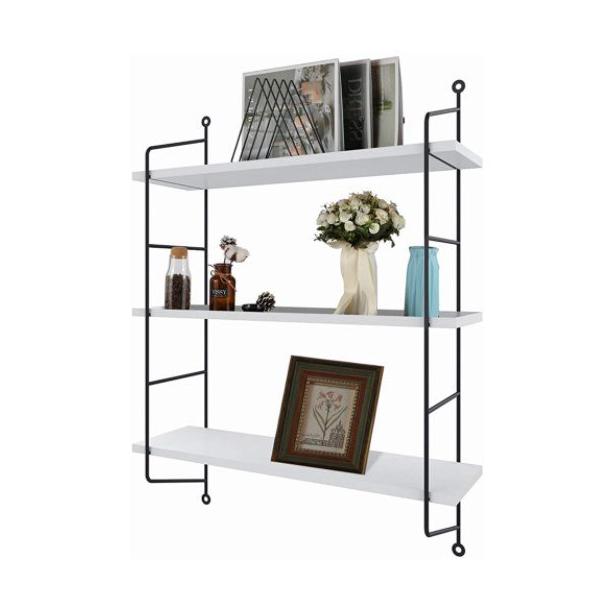 フローティングシェルフ ウォールシェルフ 3段 壁掛け Whiteおしゃれな飾り棚をお部屋の素敵なアクセントに3-Tier Industrial Floating Shelves Wall Mounted Display Wall Shel...