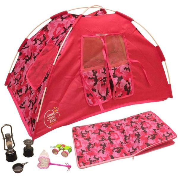 ドールキャンピングセット ピンク The New York Doll Collection テントサイズ：40.6x15x4.8cm (パッケージサイズ)ピンクでかわいい、お人形用キャンピングセットです。(セットにお人形は含まれません)セッ...