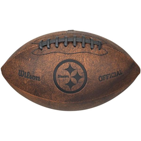 Gulf Coast Sales正式に認可された9インチ(22.8cm)のNFLヴィンテージスローバックフットボールです。合成皮革製で、コンポジットレザー製のユーズド加工のブラウンカラー、NFLチームロゴが特徴的です。ビンテージブラウンと明...