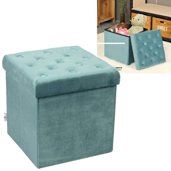 フットスツール オットマン 蓋つき 雑貨入れ 折り畳み Tealおしゃれな雰囲気のスツールでお部屋のアクセントにB FSOBEIIALEO Storage Ottoman Velvet Tufted Folding Ottomans Foo...