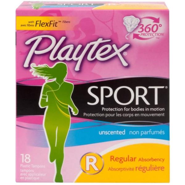 ※ブラウザ上と実際のカラーは異なる場合がございます。予めご了承ください。プレイテックスタンポン Playtex スポーツ フレックスフィット レギュラー 無香料 18本サイズ　15.2×12.7×10.1cm360 Sport Level ...
