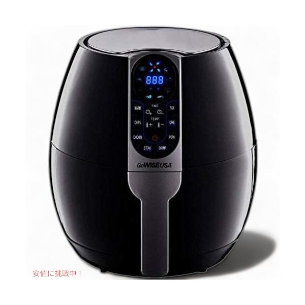 GoWISE USA約3.5リットルエアフライヤーです。ボタン1つで最適に食材を焼き上げてくれるプリセットボタンが8つあり、フライドポテト、ポーク、チキン、ステーキ、エビ、ケーキ、魚、ピザを簡単に調理できます。アイテムナンバー: GW226...