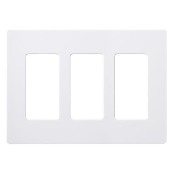 ルートロン Lutronルートロン Lutron CW-3-WH 3-Gang Claro ウォール プレイト 電気 ライト スイッチ カバー ホワイト 3つの開口部を持つスイッチプレート用耐久性のあるプラスチック構造目に見える留め具のない...