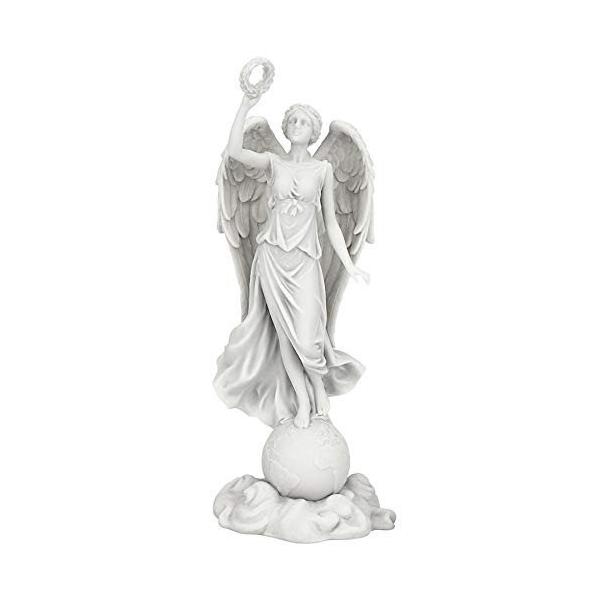 Design Toscano デザイントスカーノ花輪を捧げ持つ平和の天使 大理石風 彫像プラスチックと石の中間のような性質を持っていて、重量感がありますが、細かい装飾性が優れており、 質感の再現性も良く高級感を持った仕上げが可能です。米国で...
