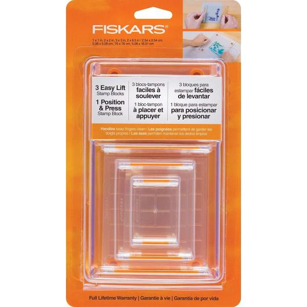 フィスカース スタンプブロックセット Fiskars 106150-1001 クリア 4個入りサイズ　2.7×14.7×25.9cmスクラップブックページ、カード、招待状、コラージュなどのさまざまなスタンプサイズのクラフトプロジェクトのスタ...