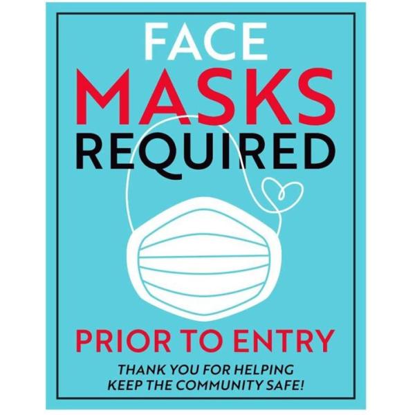 エクセルマーク マスク着用必須サインステッカー 2枚 ExcelMarkサイズ：17.7x12.7cm・エクセルマーク マスク着用必須サインステッカー・2枚パック・入場時マスク着用必須 (FACE MASKS REQUIRED PRIOR ...