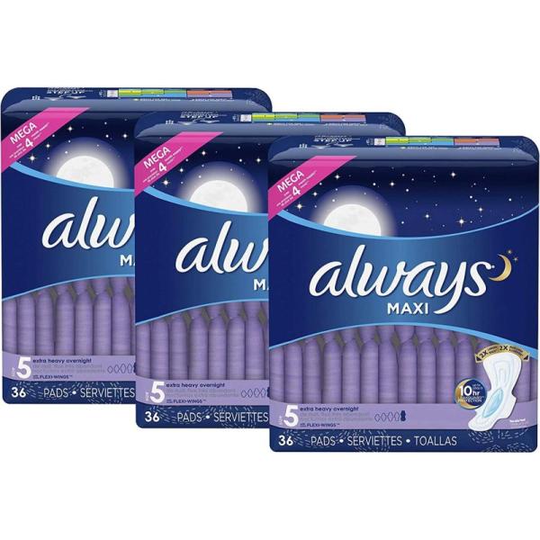 オールウェイズ 生理用ナプキン Always サイズ5 超薄型 女性用パッド 多い夜用 羽付 無香料サイズ　30.2×33.7×27.9cm通常のレギュラーサイズより2倍の大きさのバックにより、カバー力抜群LeakGuard Coreは数秒...